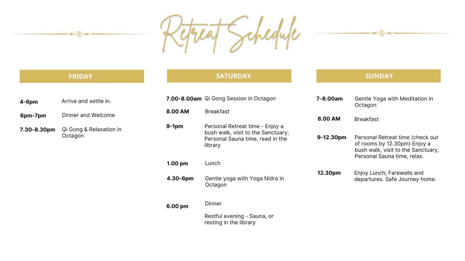 August Relax and Wellness Weekend with the Mana Team - Mana Retreat Centre